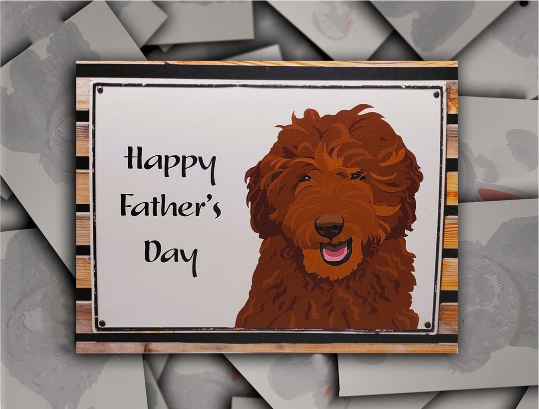 Goldendoodle Father's Day Card, Chocolate Brown Goldendoodle Dad Dog ...
