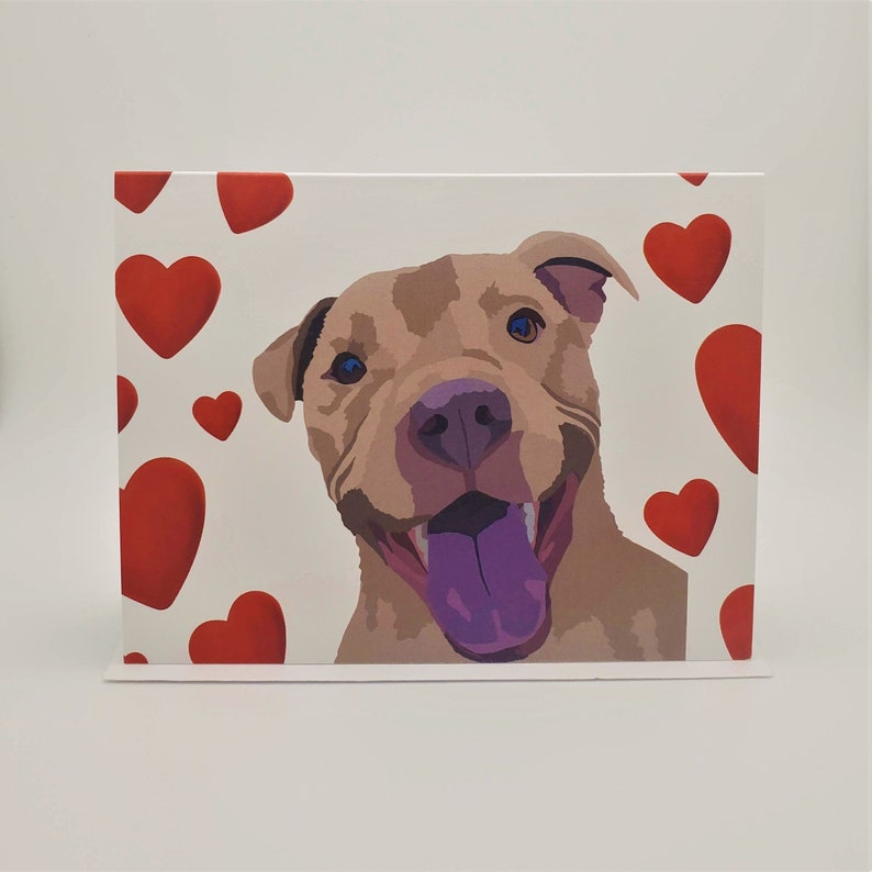 Pit Bull Terrier Love Valentine Anniversary Card Single Card - Etsy