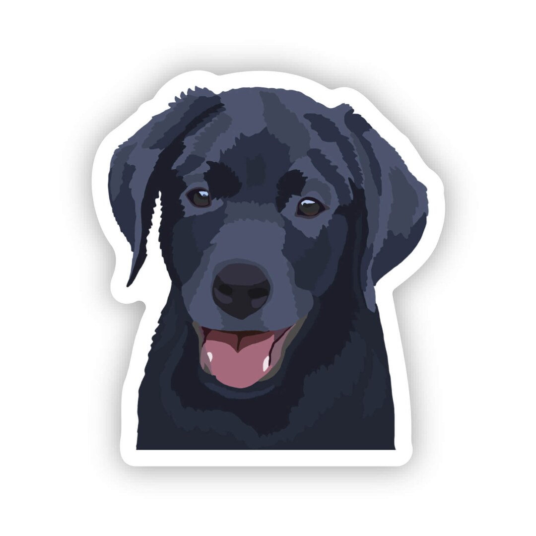 Black Labrador Retriever Dog Sticker, Die Cut Vinyl, Water Bottle ...
