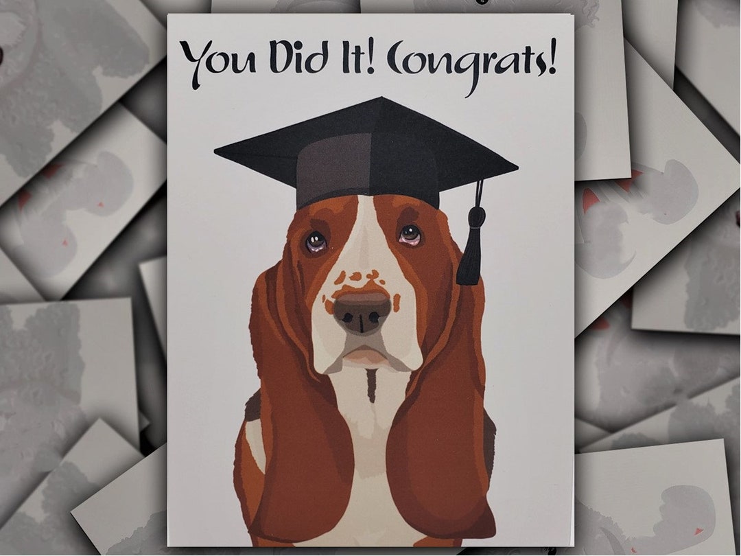 Basset Hound Congrats on Graduation Card, Basset Hound Dog Gift Card ...