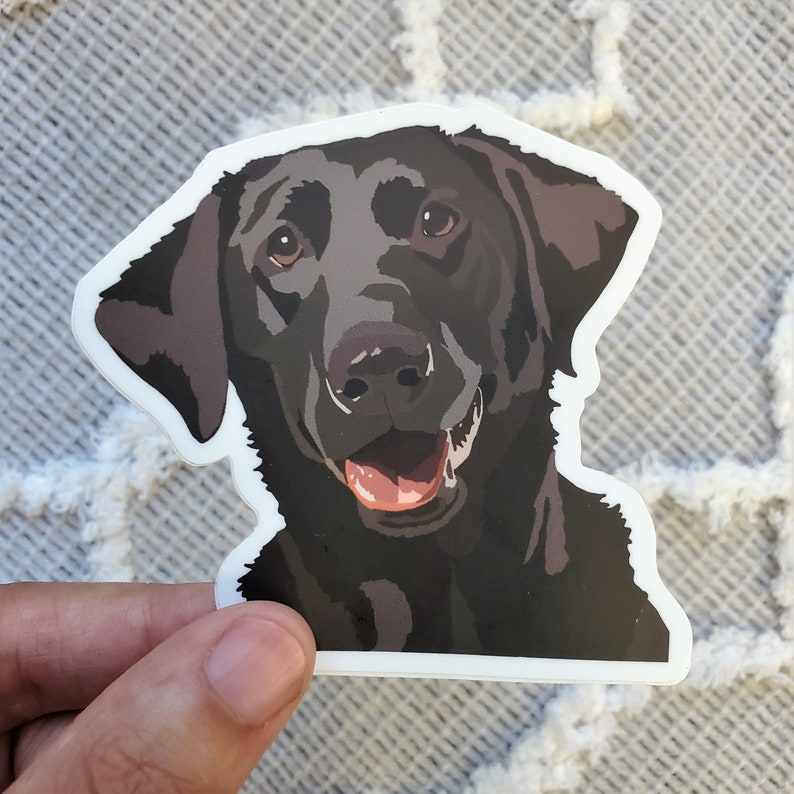 Black Labrador Dog Sticker Die Cut Vinyl Water Bottle - Etsy