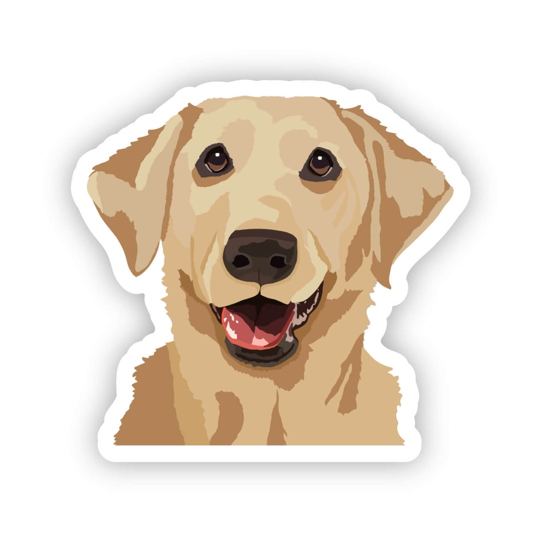 Yellow Labrador Dog Sticker, Die Cut Vinyl, Water Bottle, Laptop, Phone ...