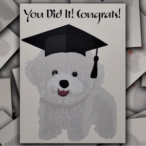 Bichon Frise Congrats on Graduation Card, Bichon Frise Dog Gift Card ...