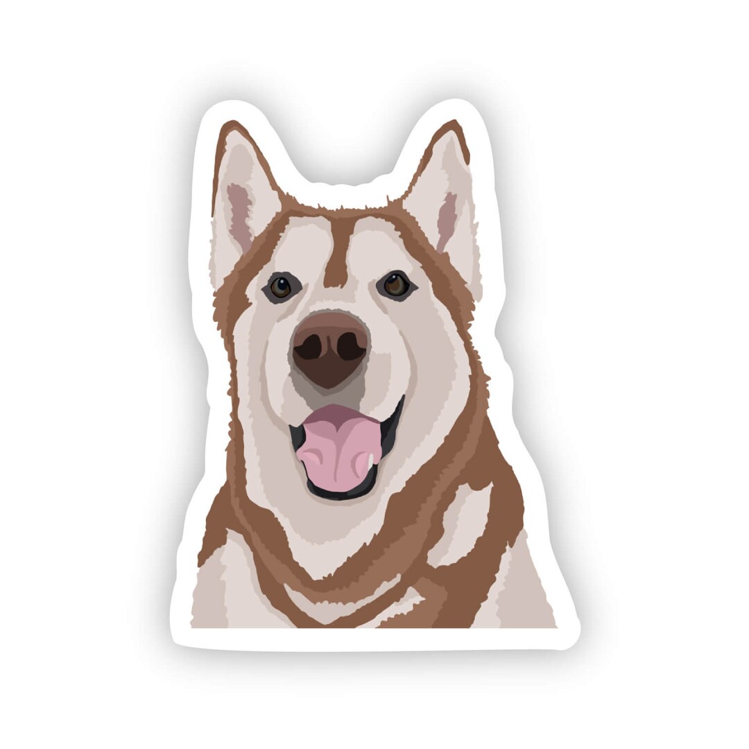 Siberian Husky Dog Sticker, Die Cut Vinyl, Water Bottle, Laptop, Phone ...