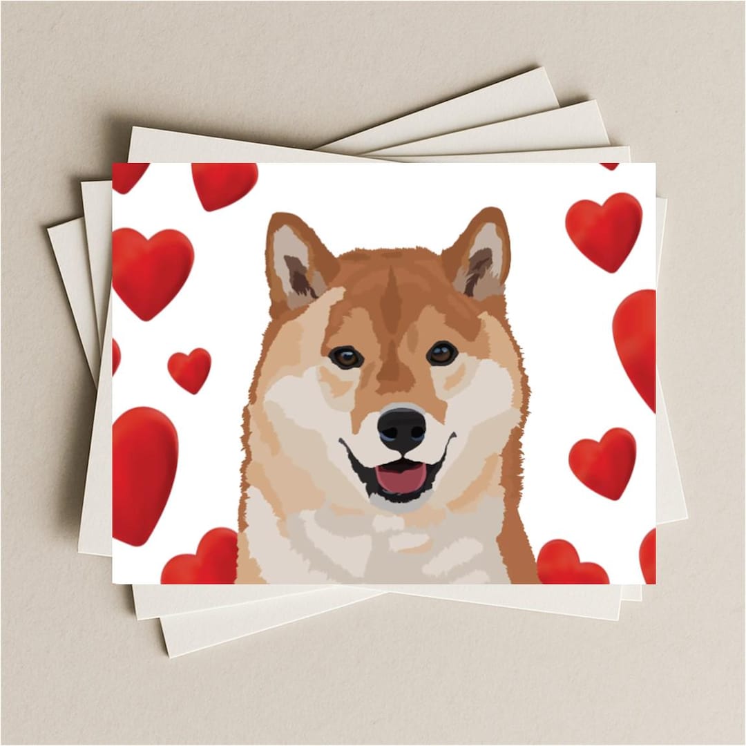 Shiba Inu Love Valentine Anniversary Card, Shiba Inu Dog Gift Card ...
