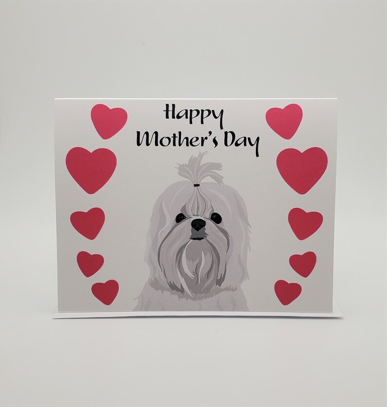 Maltese Mother's Day Card Single Card White Maltese Dog - Etsy