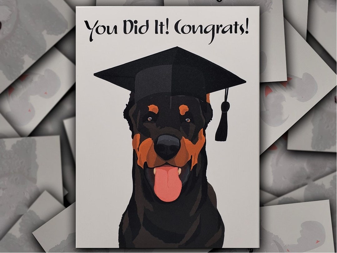 Doberman Pinscher Congrats on Graduation Card, Doberman Dog Gift Card ...