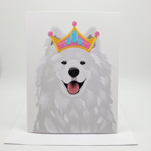 Princess Samoyed Dog Blank Greeting Card for Birthday, Thank You, Party ...