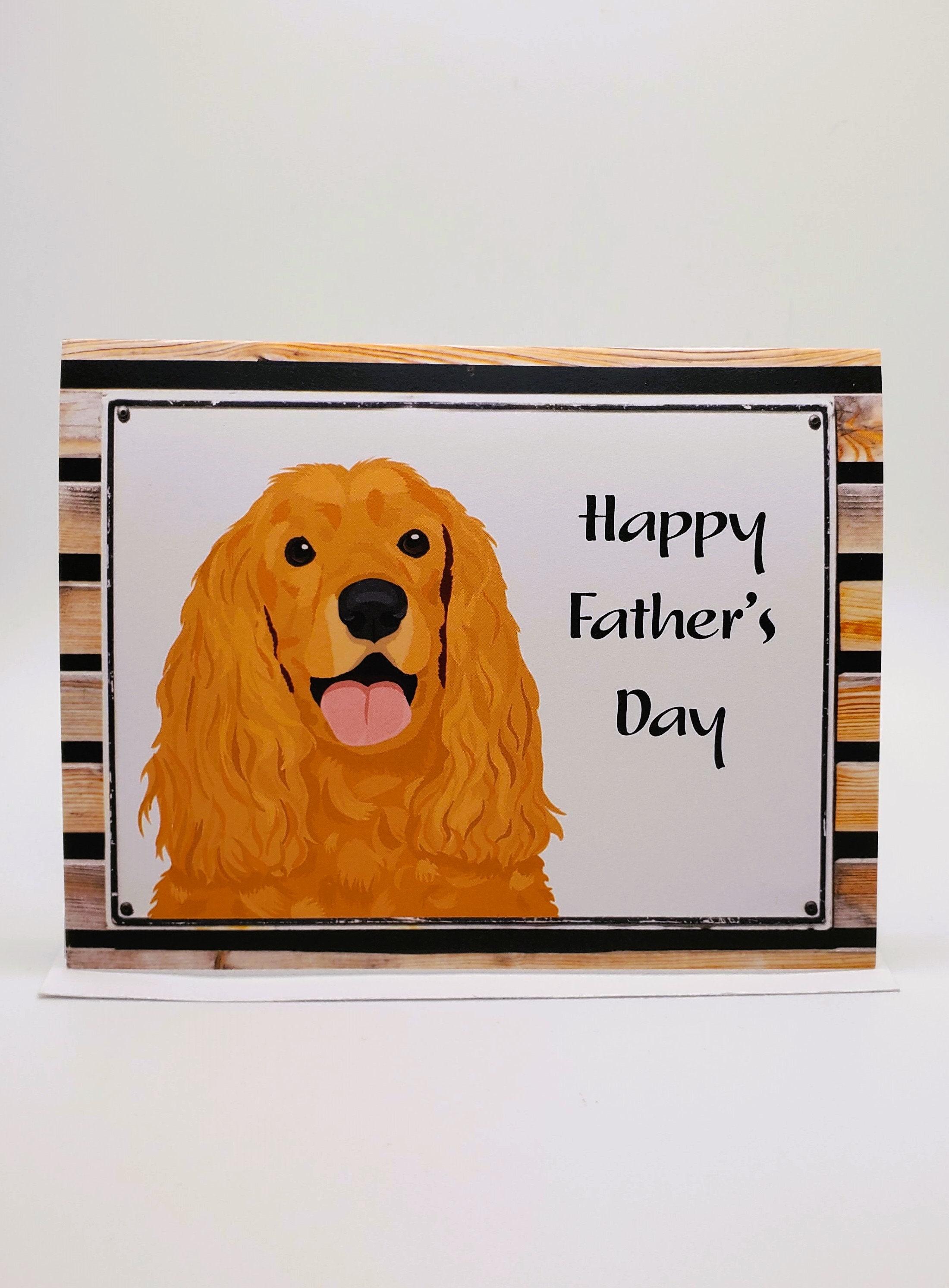 Cocker Spaniel Father's Day Card, Cocker Spaniel Golden Dog Dad Gift ...