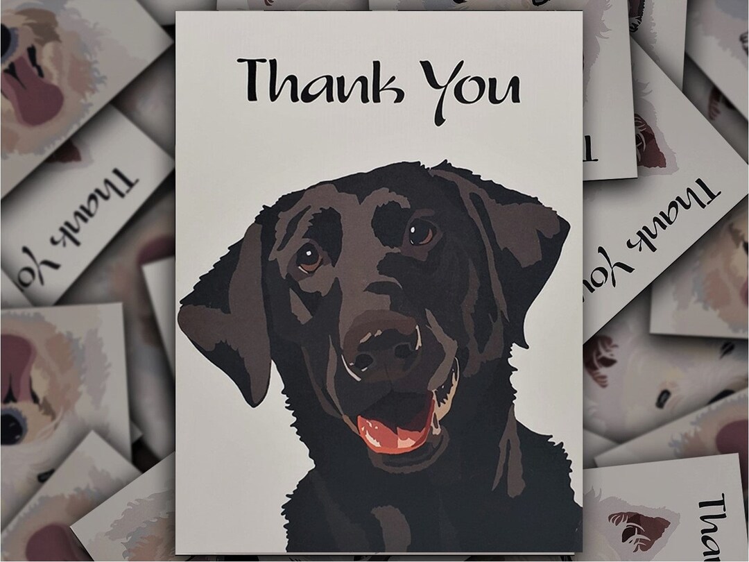 Black Labrador Thank You Card Black Labrador Dog Gift Card - Etsy