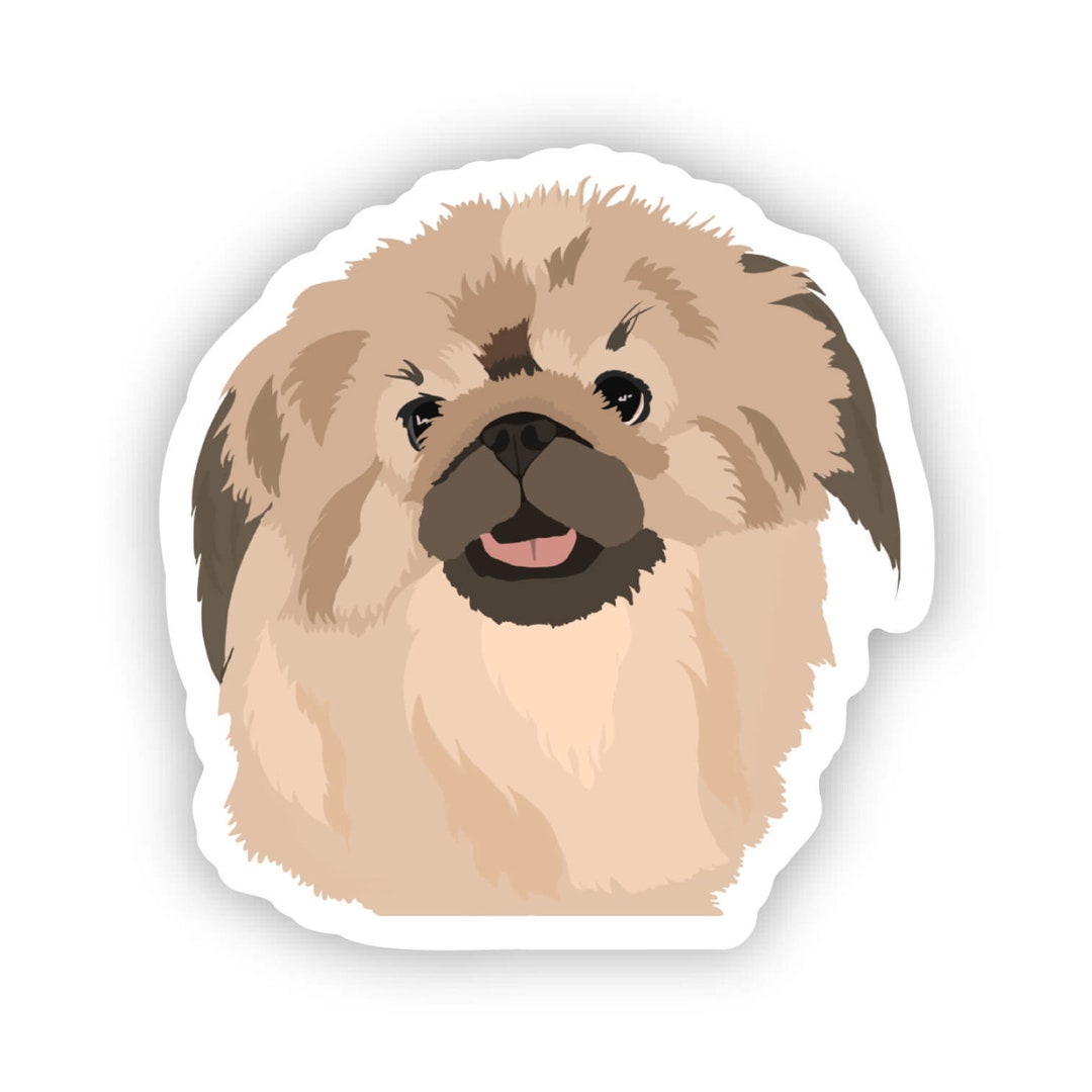 Pekingese Dog Sticker, Die Cut Vinyl, Water Bottle, Laptop, Phone Case ...
