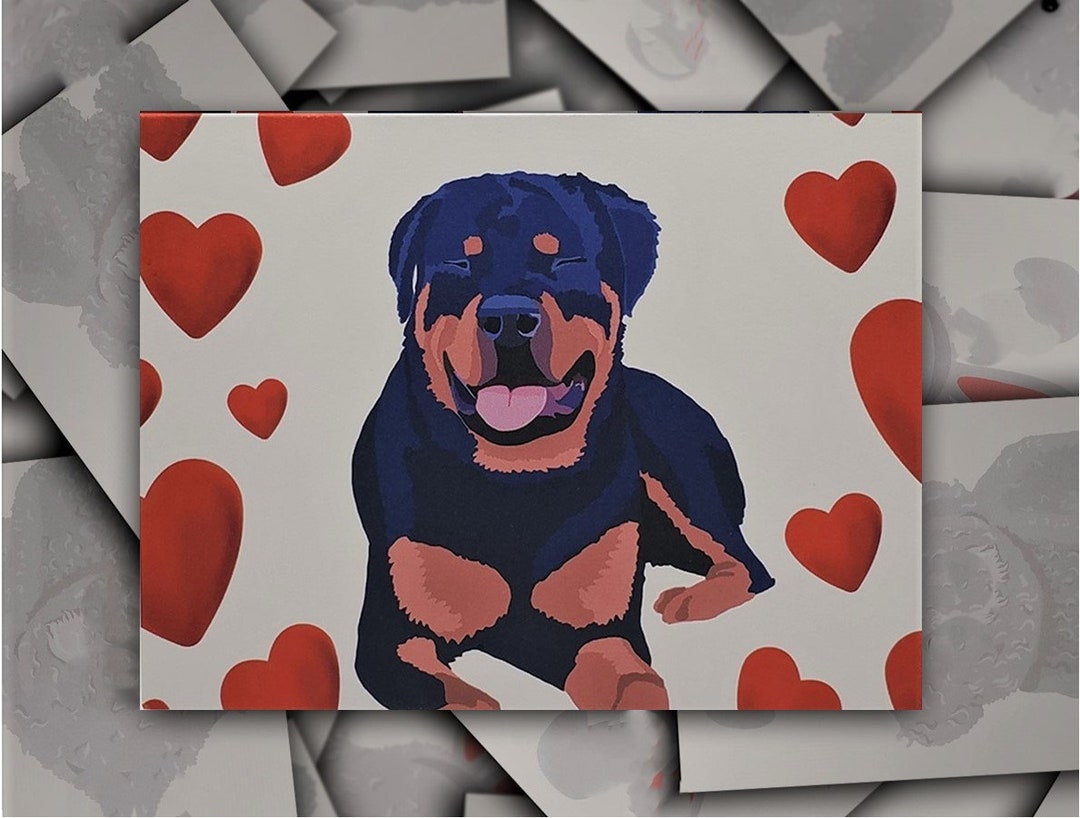 Rottweiler Love Valentine Anniversary Card, Rottweiler Dog Gift Card ...