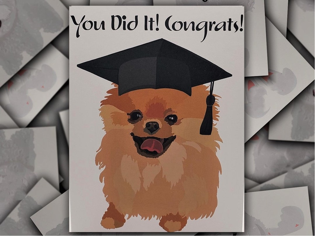 Pomeranian Congrats on Graduation Card, Pom Pommie Dog Gift Card ...