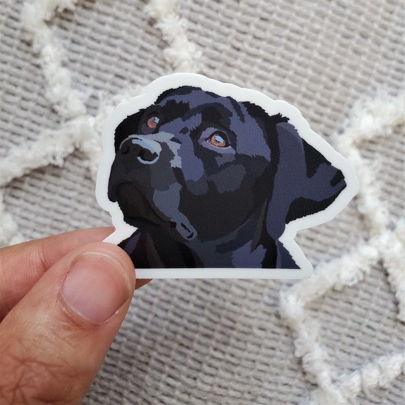 Black Labrador Dog Sticker Die Cut Vinyl Water Bottle - Etsy
