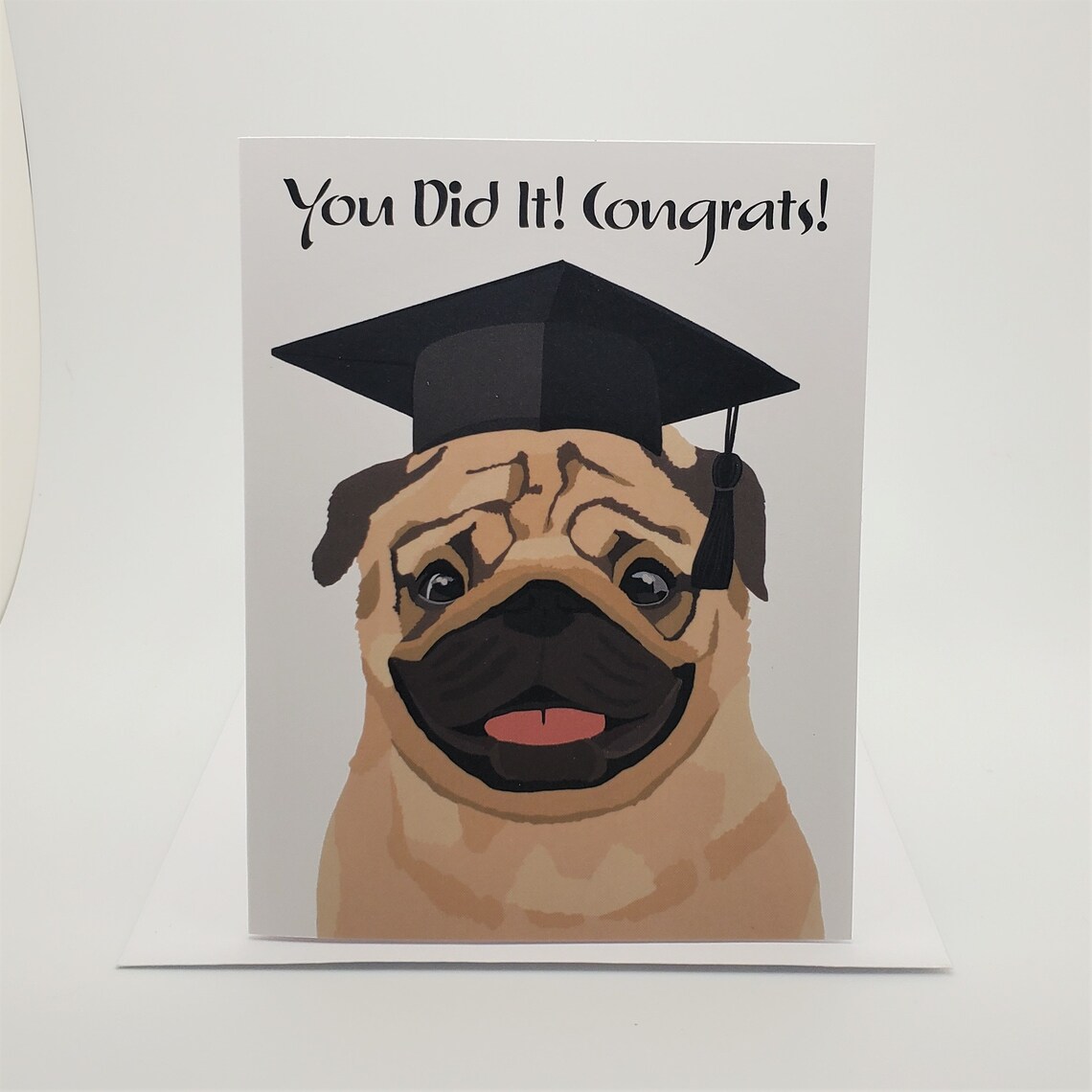 Pug Congrats on Graduation Card Tan and Black Pug Dog Gift - Etsy