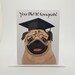 Pug Congrats on Graduation Card, Tan and Black Pug Dog Gift Card, Pug ...