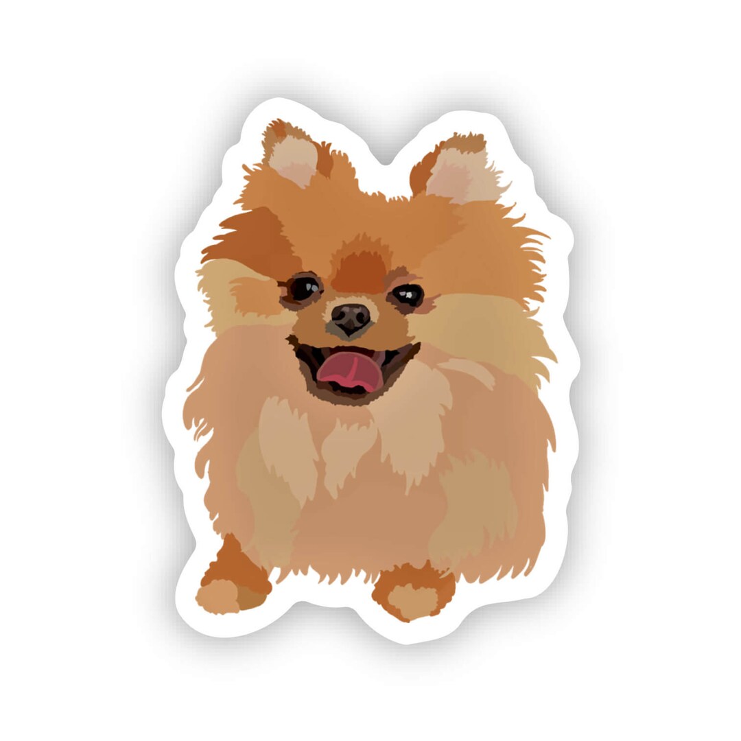 Pomeranian Pom Dog Sticker, Die Cut Vinyl, Water Bottle, Laptop, Phone ...