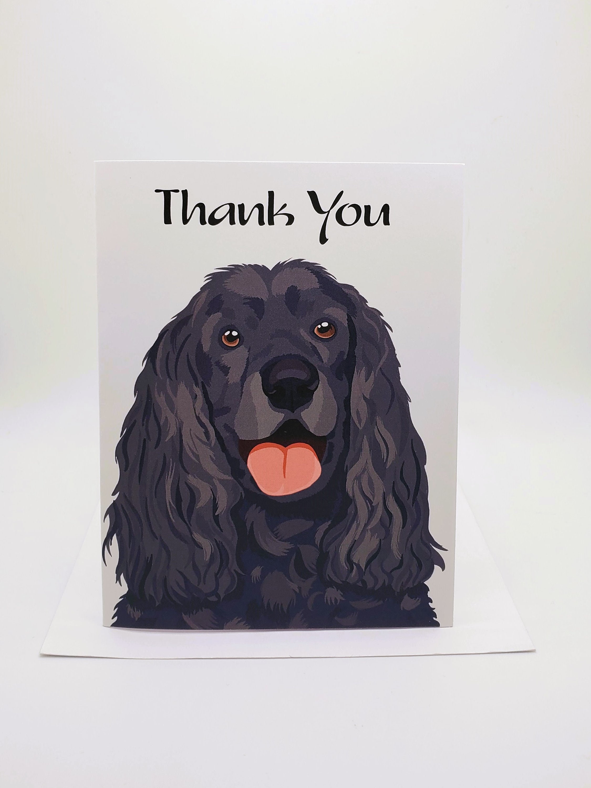 Cocker Spaniel Thank You Card, Black Cocker Spaniel Gift Card, Pet ...