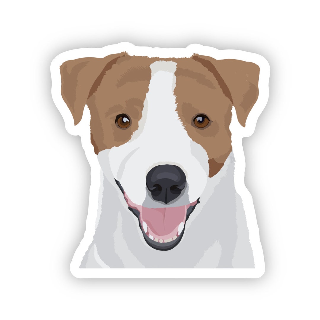 Jack Russell Terrier Dog Sticker, Die Cut Vinyl, Water Bottle, Laptop ...