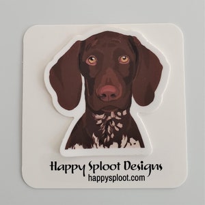 Brown GSP German Shorthaired Pointer Dog Sticker, Die Cut Vinyl Water ...