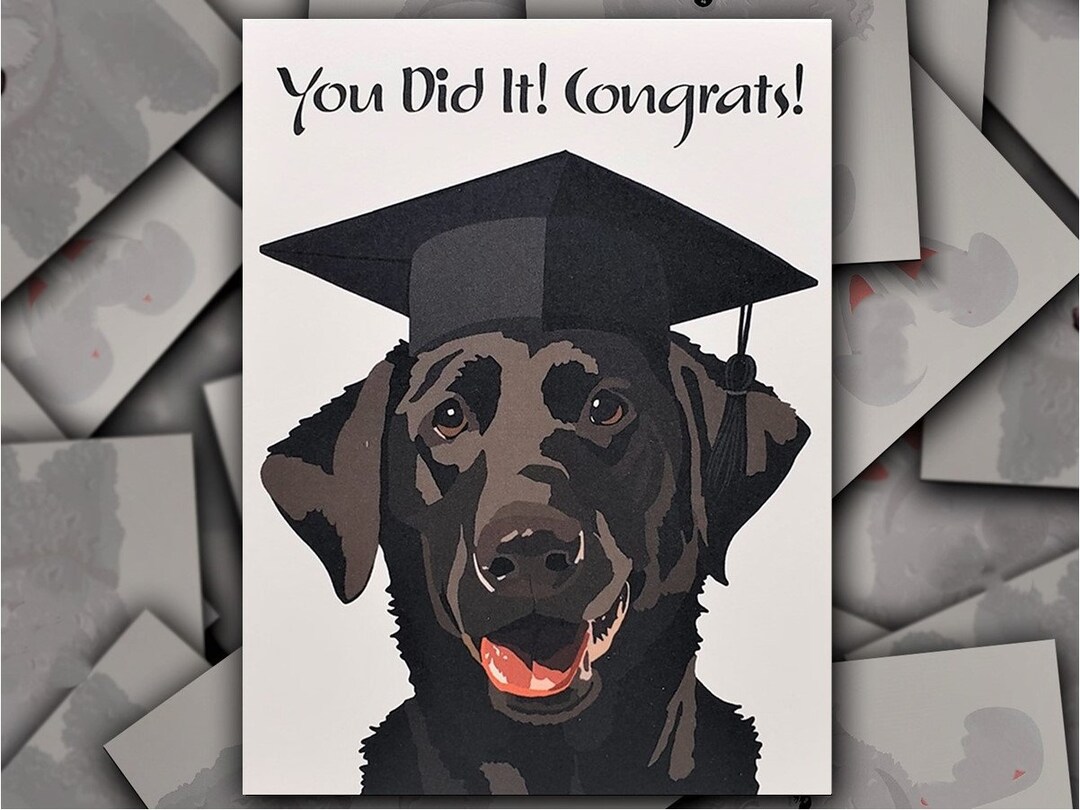 Black Labrador Retriever Congrats on Graduation Card, Black Lab Dog ...