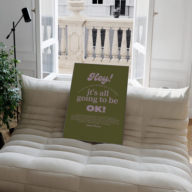 Green Aesthetic Poster, Trendy Art Print, Retro Wall Art, Green Room ...