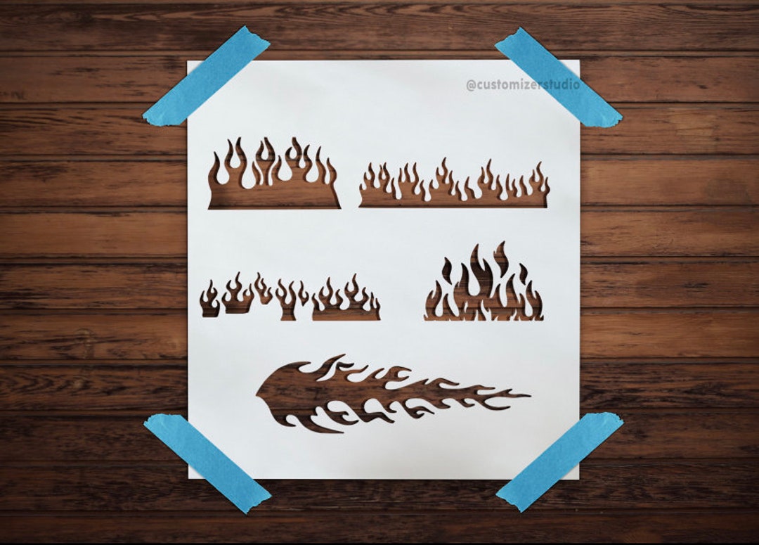 Flames Stencil - Etsy