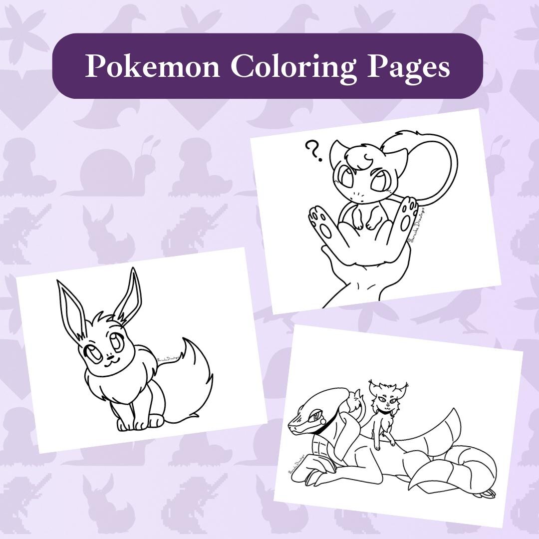 Pokemon Coloring Pages, Bold and Easy Coloring Book, Cute Kawaii ...