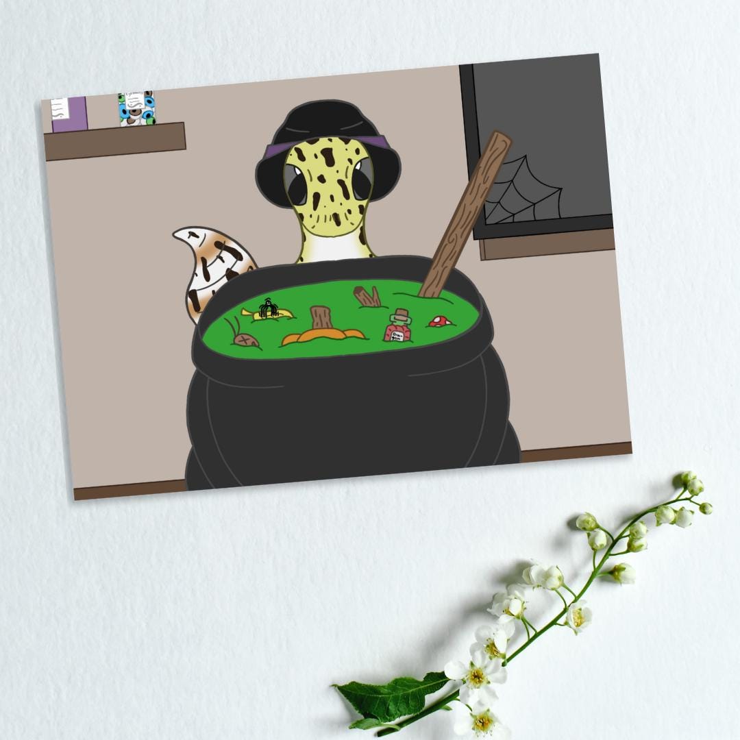Dilo the Gecko Witch - Art Print - Etsy