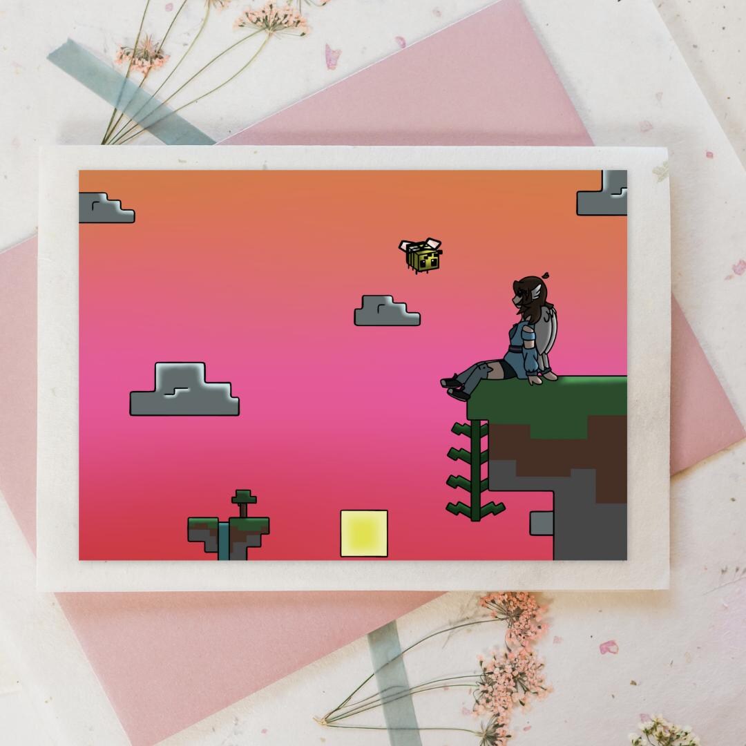 Sunset in the Skies - Minecraft Art Print - Etsy