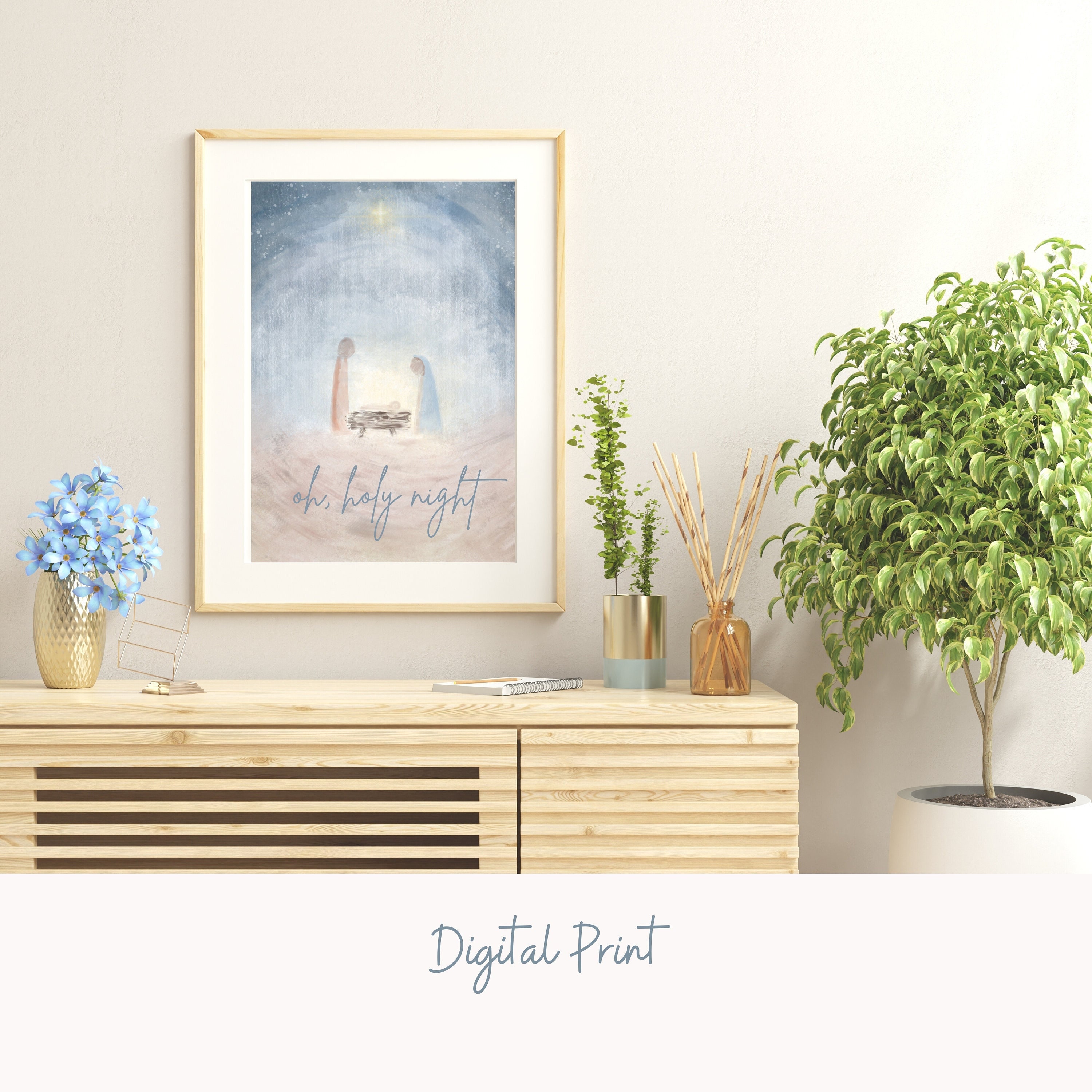 Oh, Holy Night- Watercolor Wall Art- Digital Print - Etsy