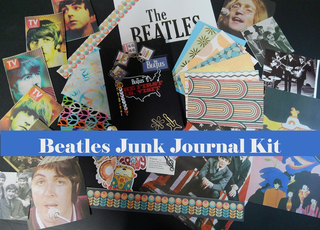 Retro Beatles Junk Journal Kit - DIY Junk Journal Kit - the Beatles ...