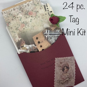 Large Victorian Tag Mini Kit - Junk Journal Mini Kit - Junk Journal Tag ...