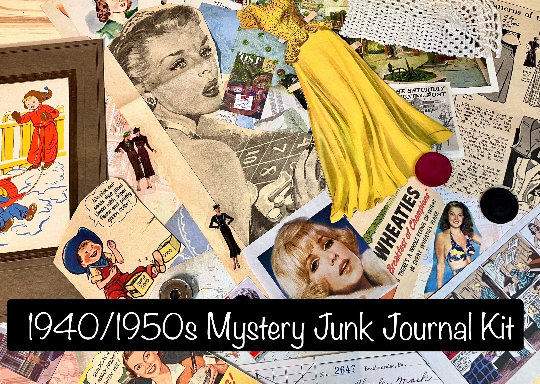 Retro 40s/50s Junk Journal Kit - 1940s Junk Journal Kit - 1950s Junk ...