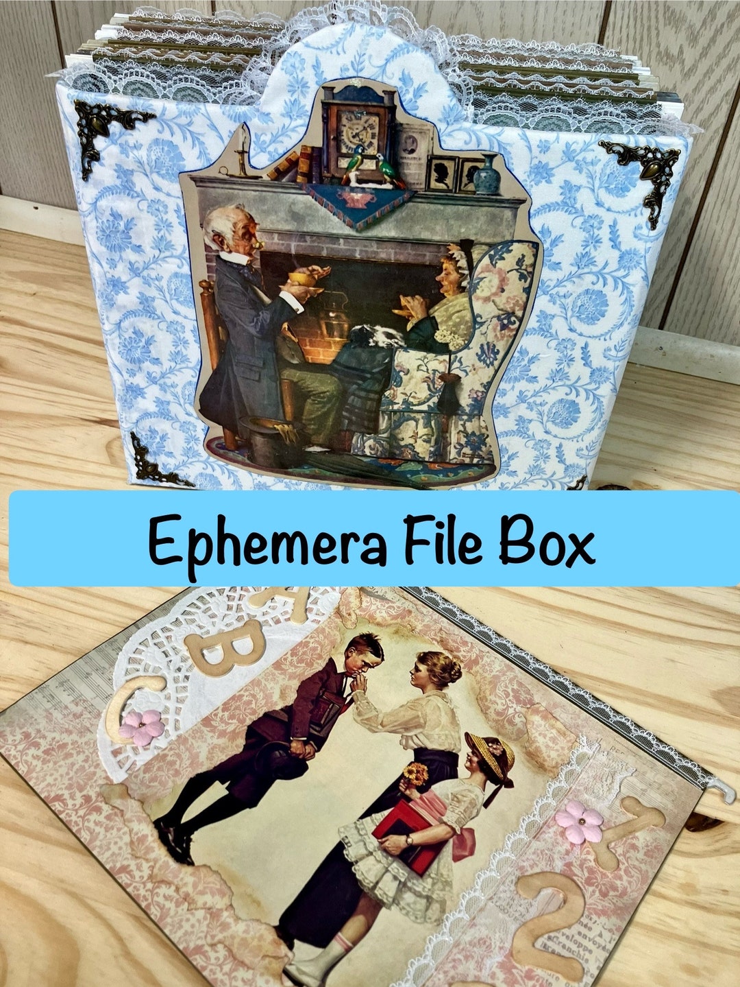 Ephemera File Box - Ephemera Storage Box - Vintage Ephemera Storage - Ephemera Storage Book ...