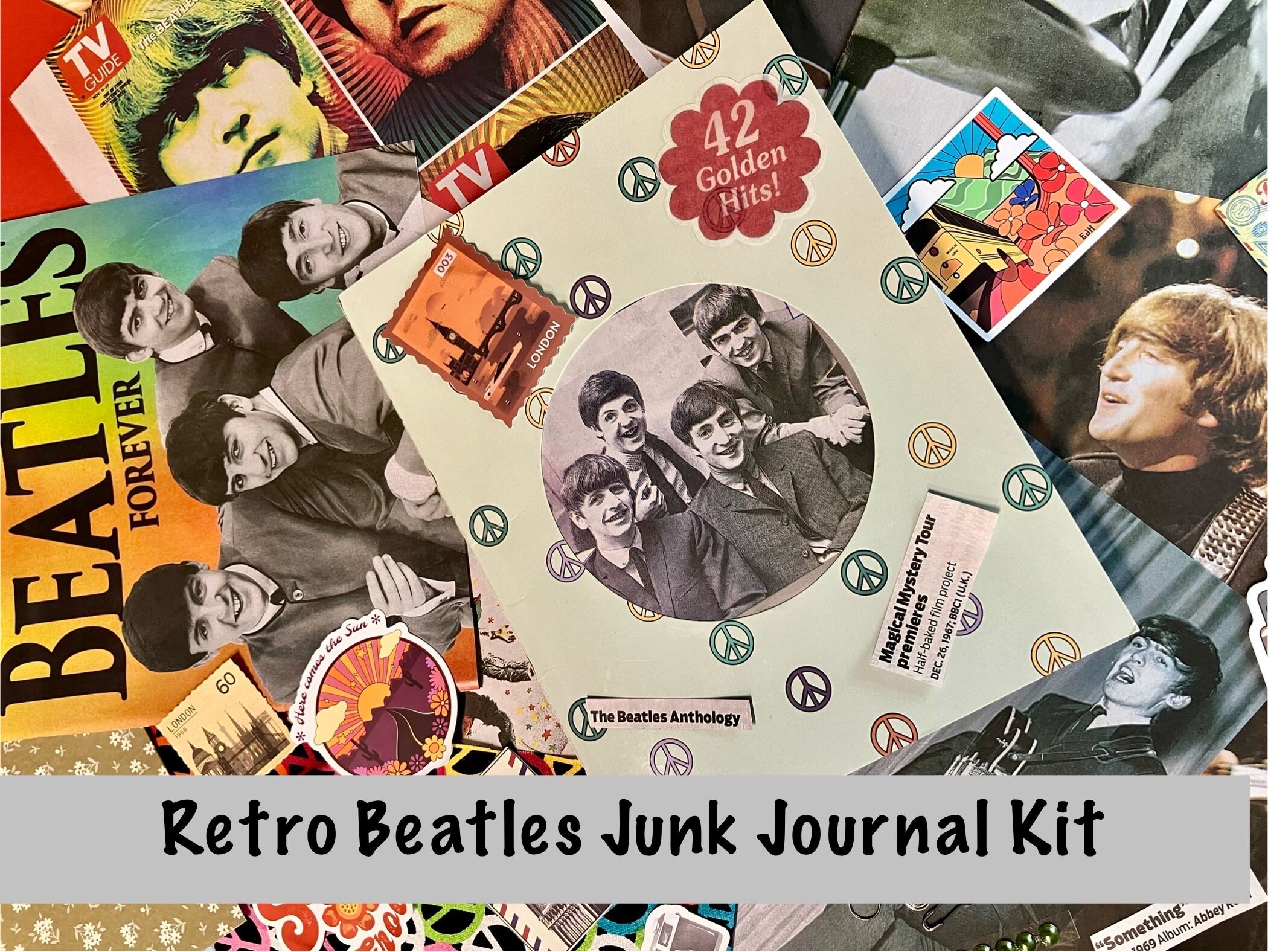 Retro Beatles Junk Journal Kit DIY Junk Journal Kit the Beatles Junk ...