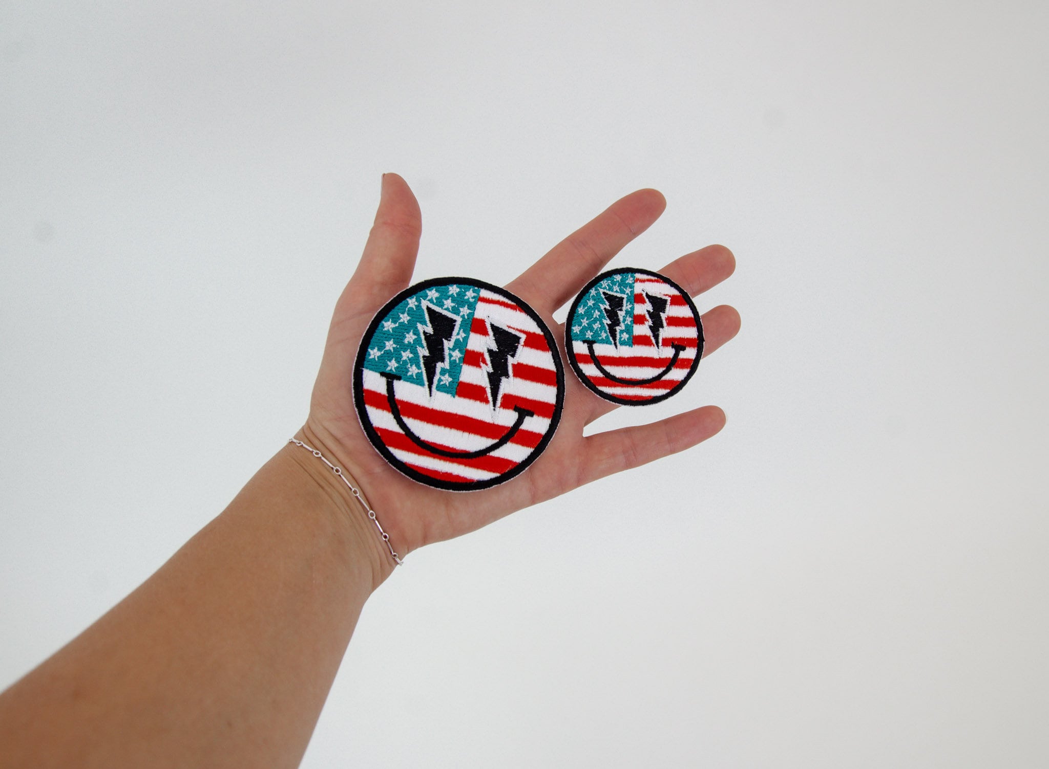 American Flag Happy Face Iron-on Patch Memorial Day Patch Fourth of ...