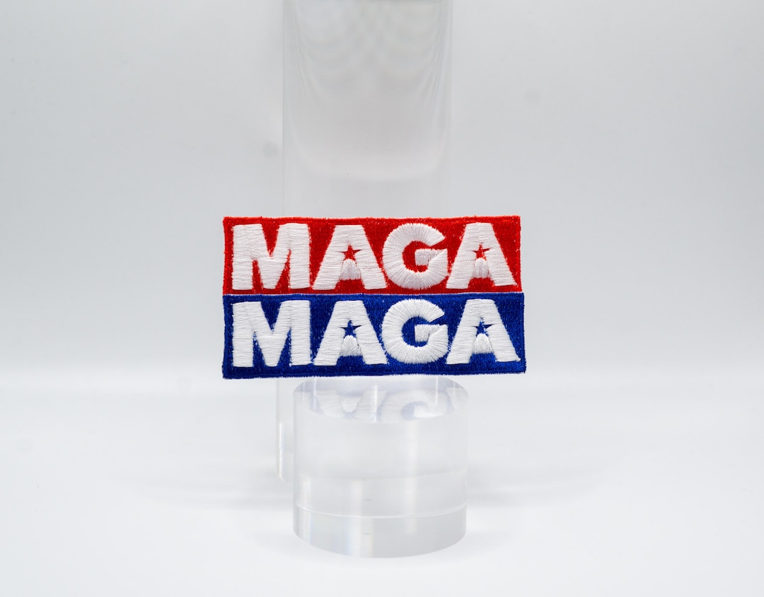 Blue or Red MAGA Iron-on Patch Patriotic Hook & Loop Patches Made in ...