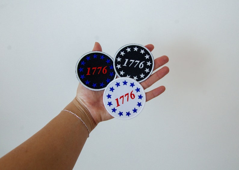 1776 Circle Iron-on Patch Patriotic Hook & Loop Patches Made in the USA ...