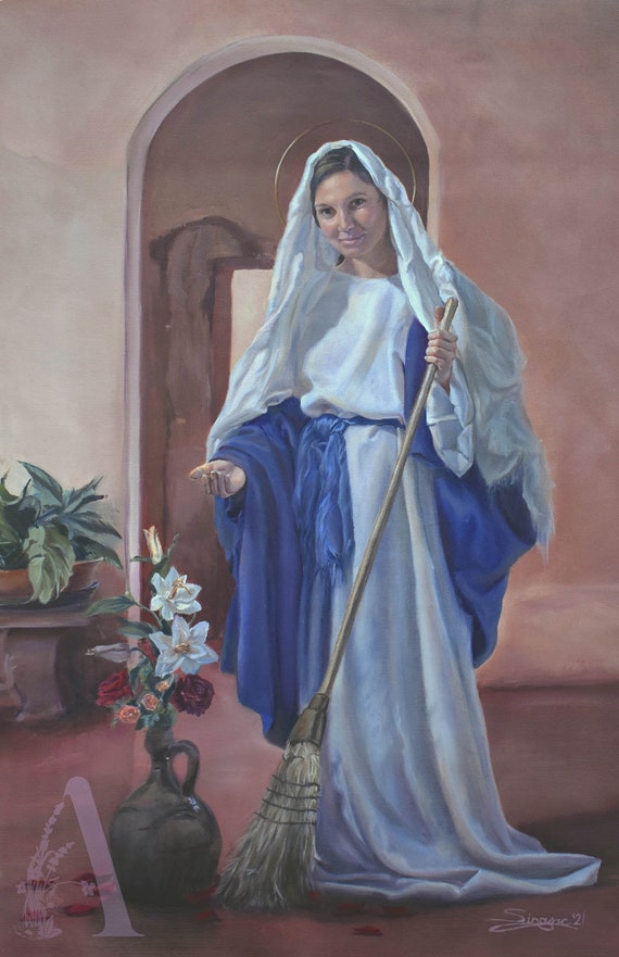 Our Lady of the Broom Sacred Art Fine Art Print - Etsy