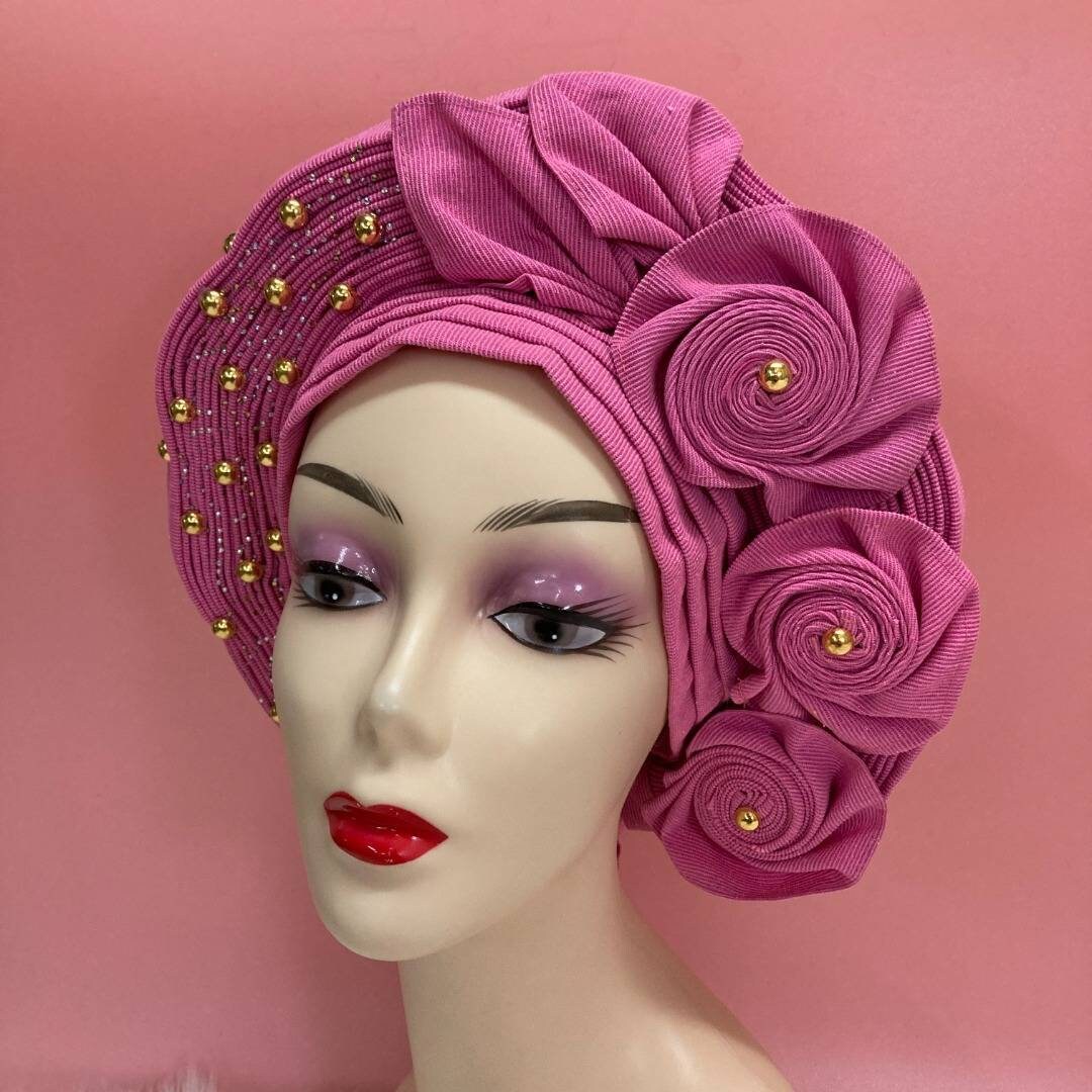Turban Gele Pre Tied Headwrap For Women Luxury Nigerian Etsy