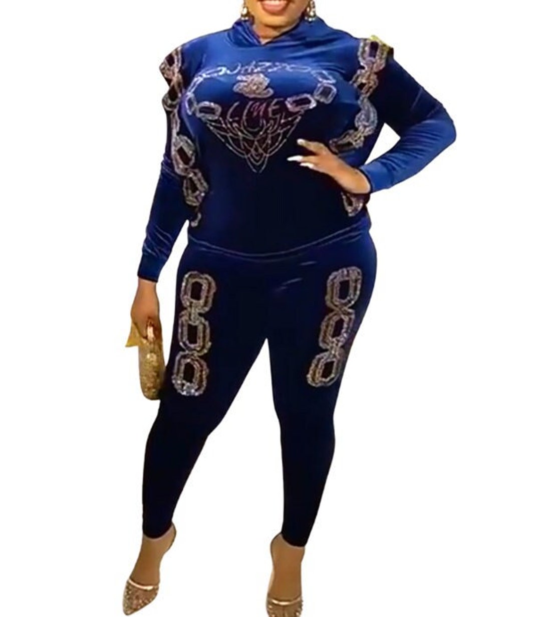 Rhinestone Velour Tracksuit, Velvet Tracksuit, Aesthetic Hoodie, Custom ...