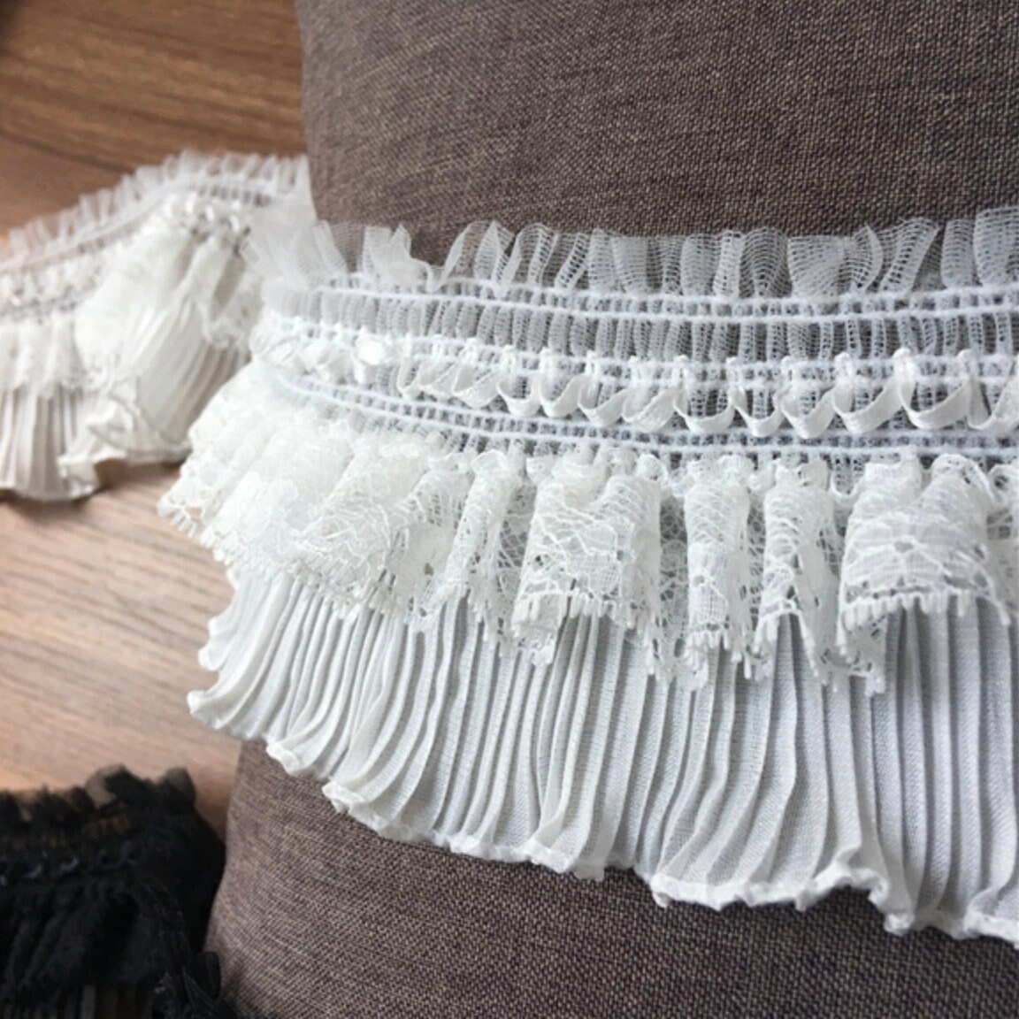 Ruffle Trim by the Yard BLACK WHITE Available for Bridal - Etsy
