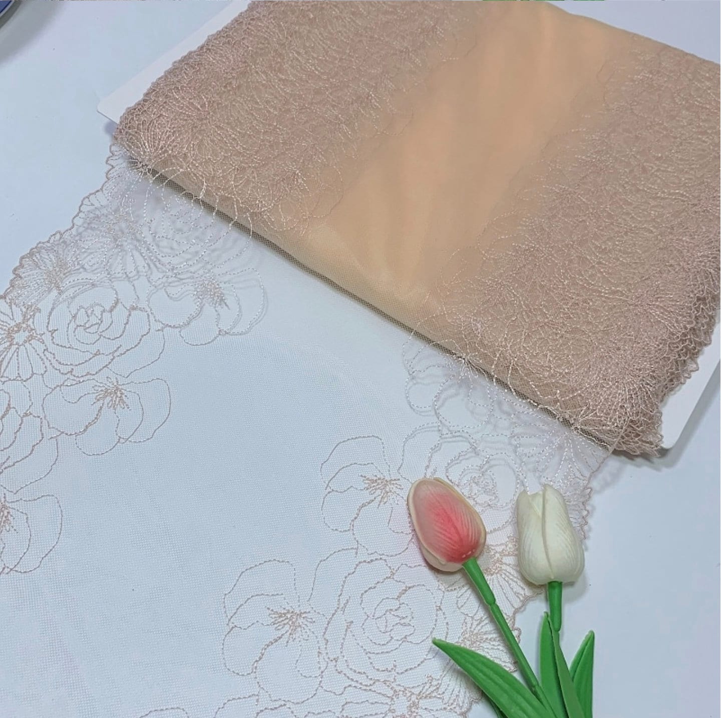 NUDE Illusion Floral Tulle Panel Perfect for Fabric Bra - Etsy
