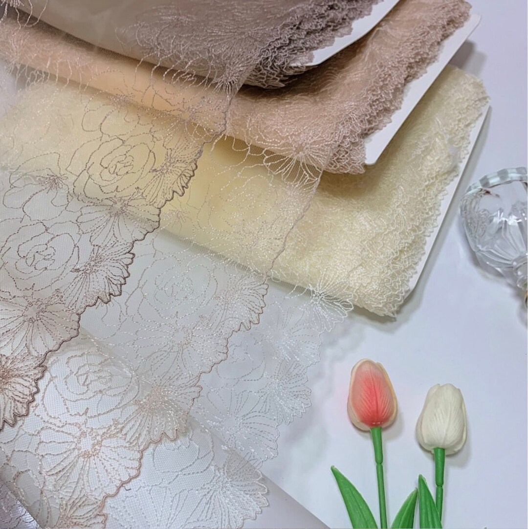 NUDE Illusion Floral Tulle Panel Perfect for Fabric Bra Underwear ...