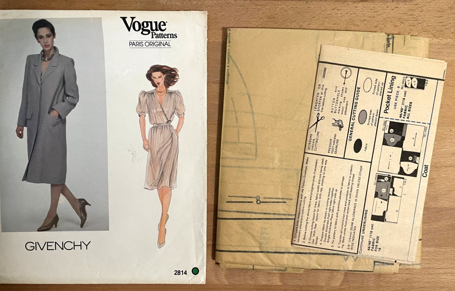 GIVENCHY Coat and Wrap Dress Vintage Sewing Pattern - Etsy