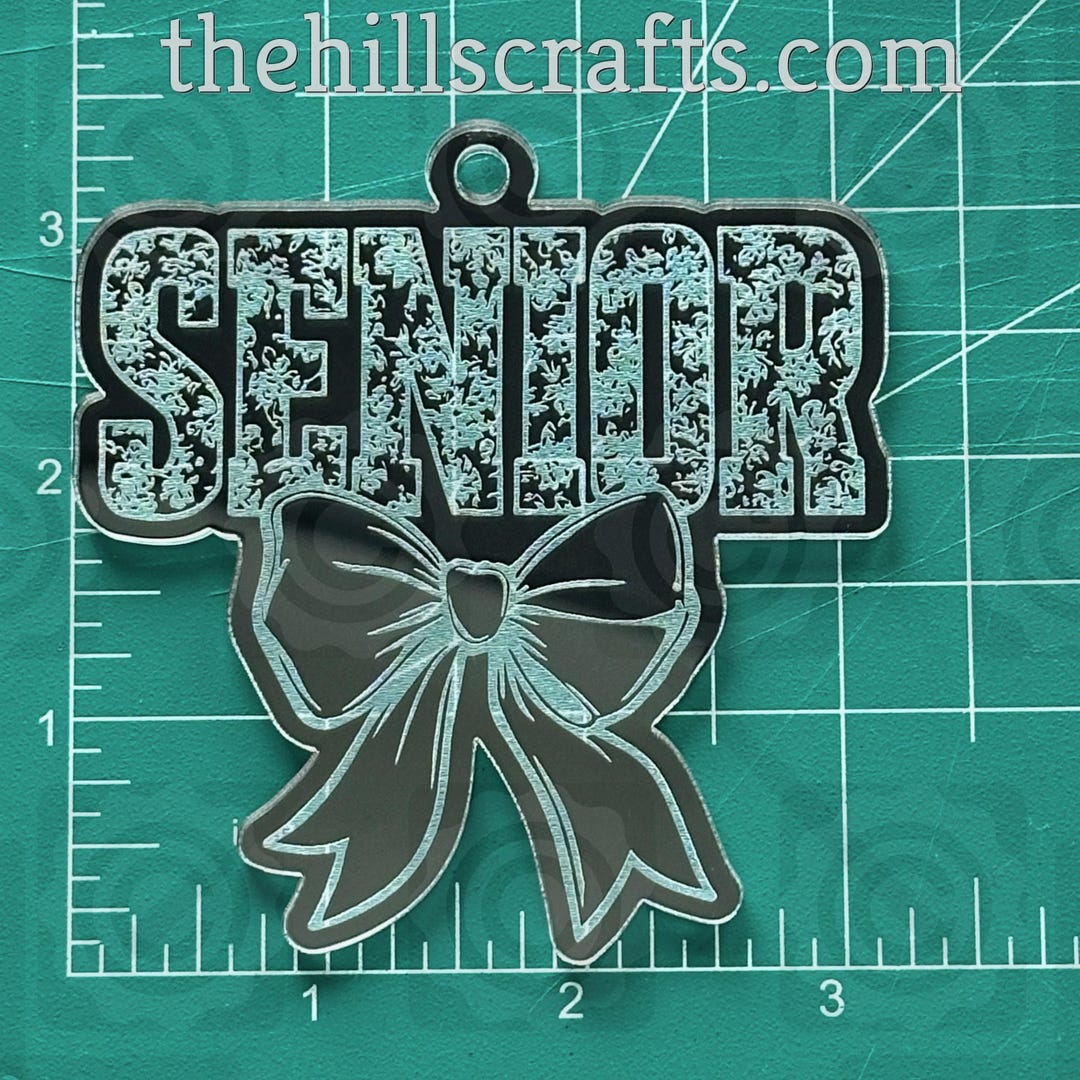 Senior Floral Word With Coquette Bow - Homecoming Trinkets - Mirror ...