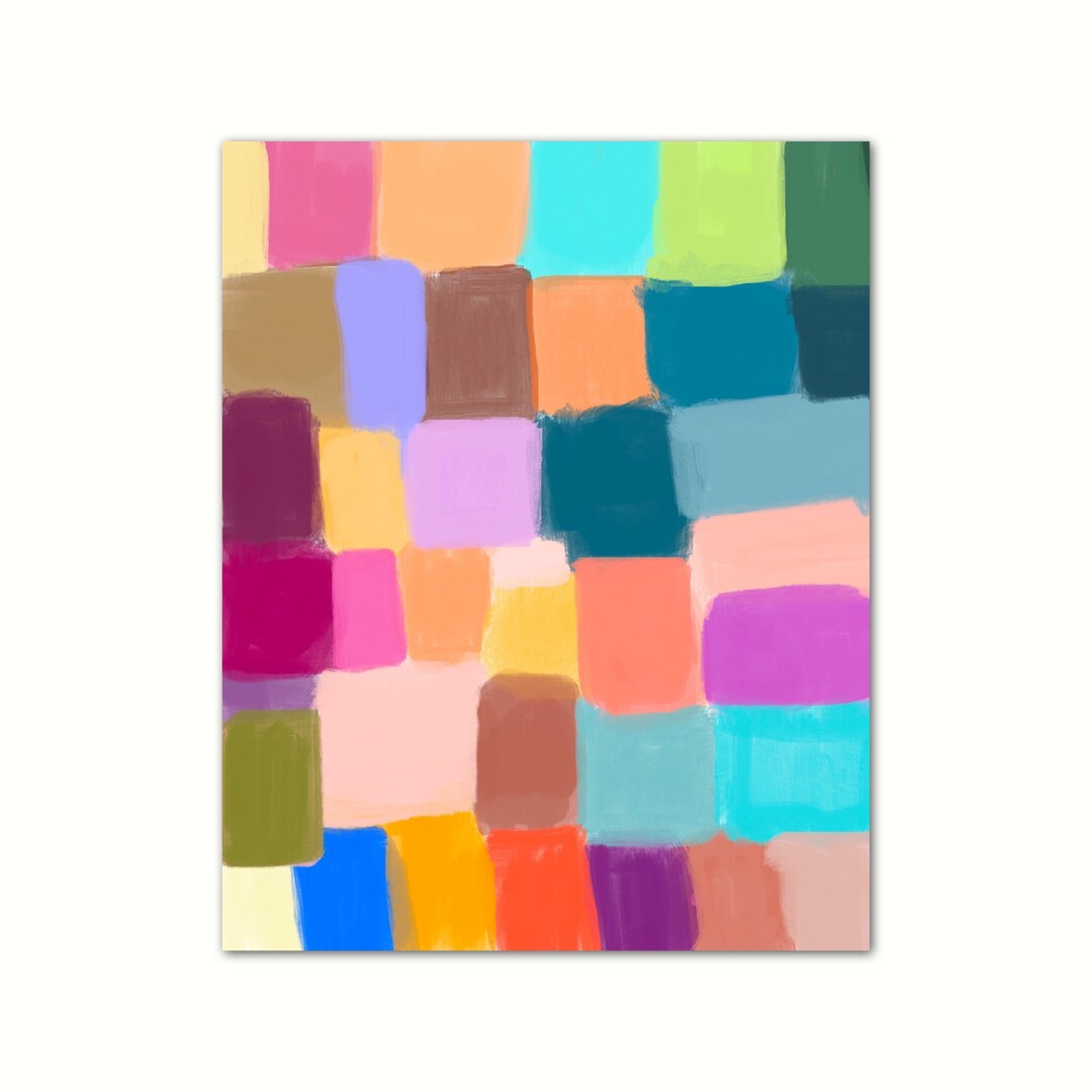 Checkerboard, Checked Print, Abstract Art, Colorful Wall Art ...