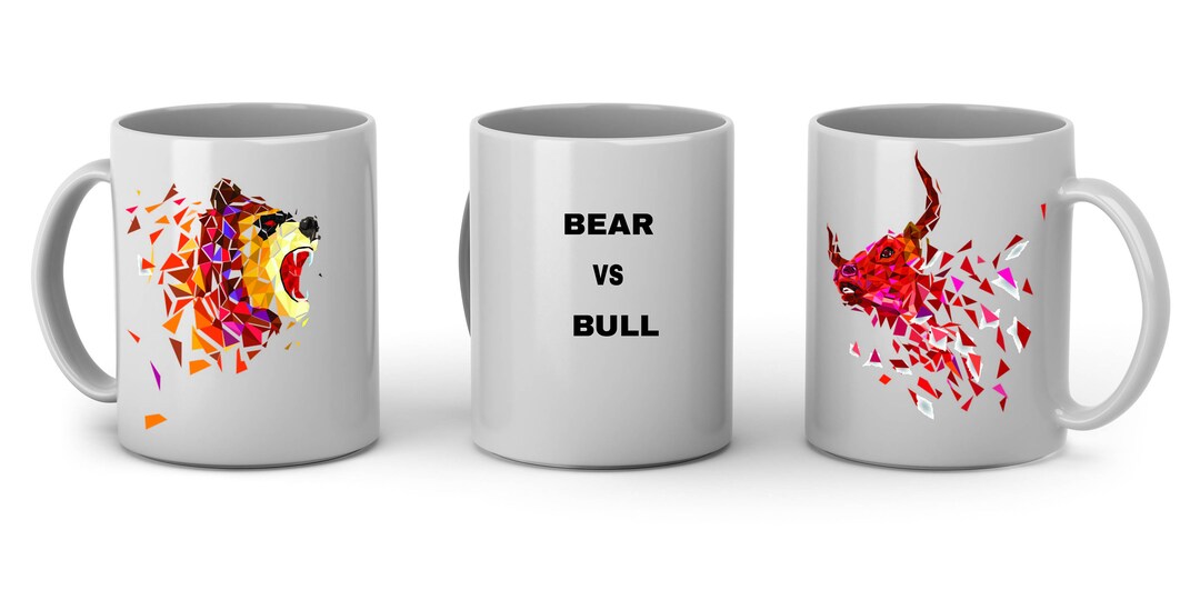 Bear Vs Bull Stock Market Coffee Mug - Gift for Financial Advisors ...