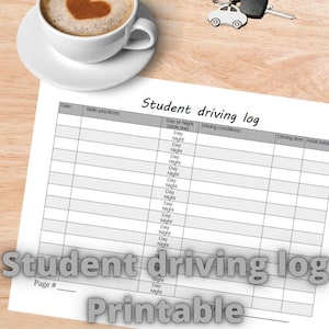 Detailed Student Driving Log Digital PDF Printable Black & White - Etsy